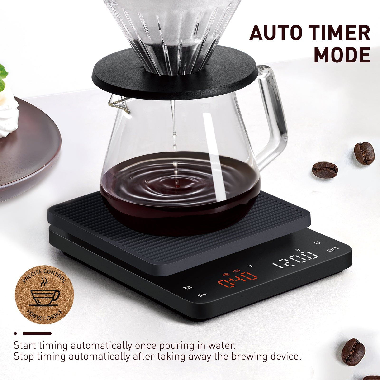 BAGAIL BASICS Coffee Scale with Timer, 0.1g High Precision Kitchen Sca ...
